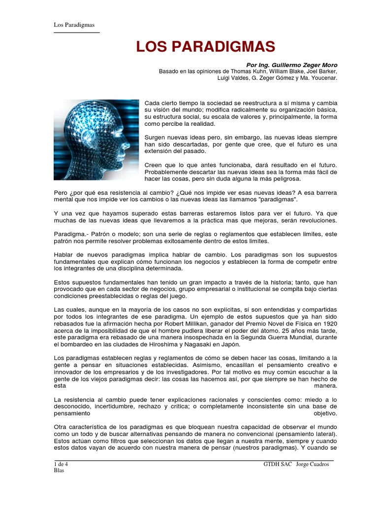 Los Paradigmas | PDF | Paradigma | Interacciones de disciplina académica