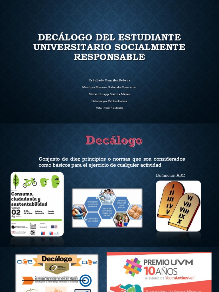 Decálogo Del Estudiante RS | PDF | Universidad | Sociedad