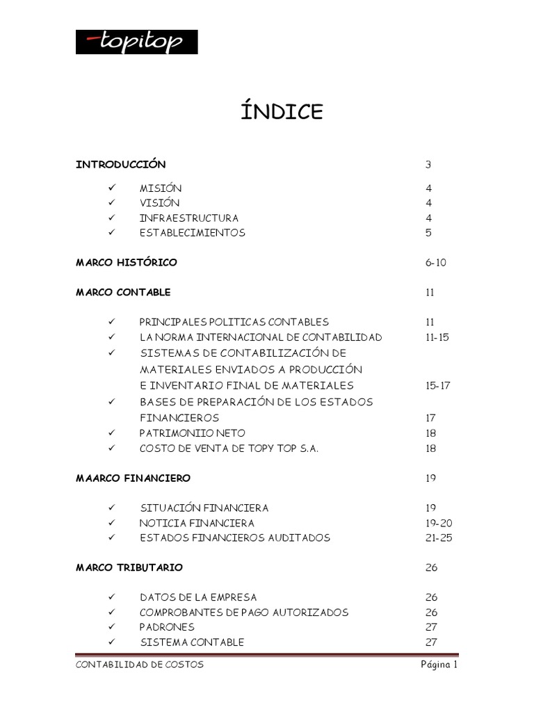 Topy Top S.A. | PDF | Costo | normas internacionales de INFORMACION ...