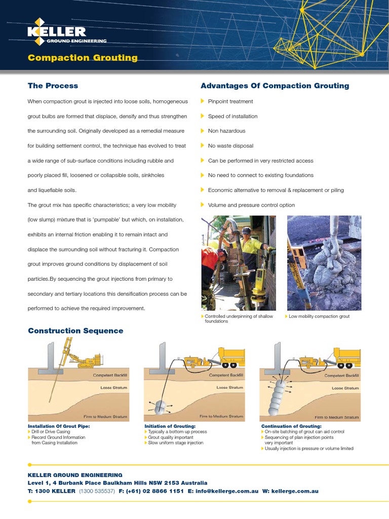 Ficha Técnica Keller - The Soilconcrete - Compaction Grouting Process PDF | PDF | Deep ...