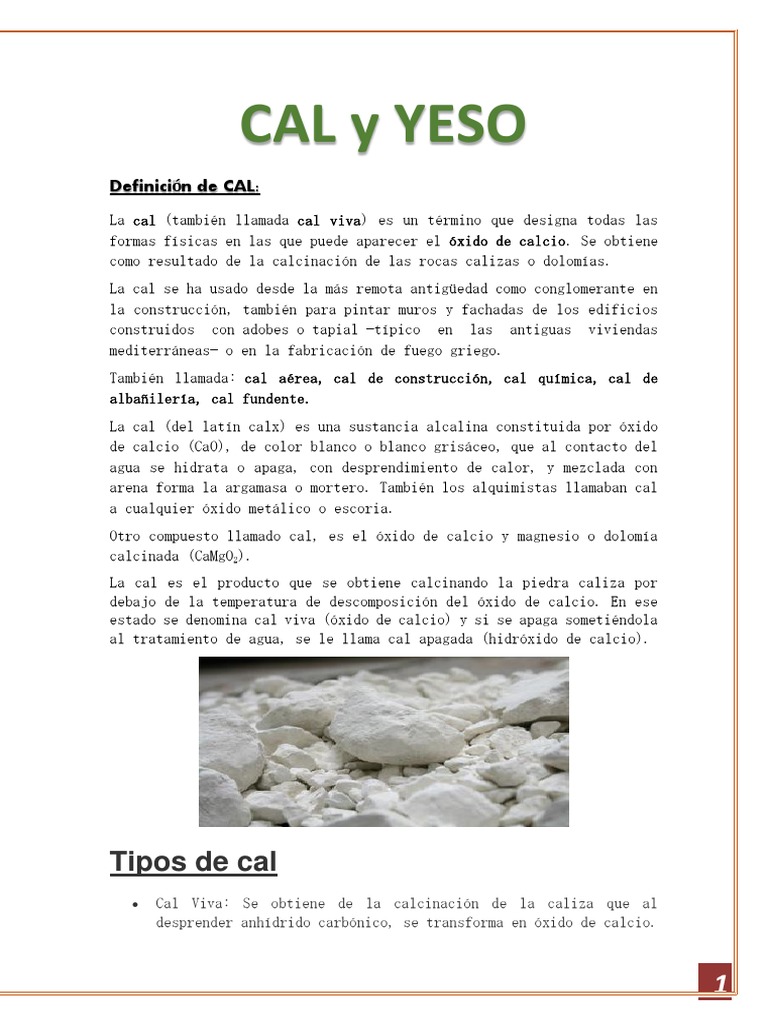 Diferencias entre Cal y Yeso | PDF | Yeso | Materiales