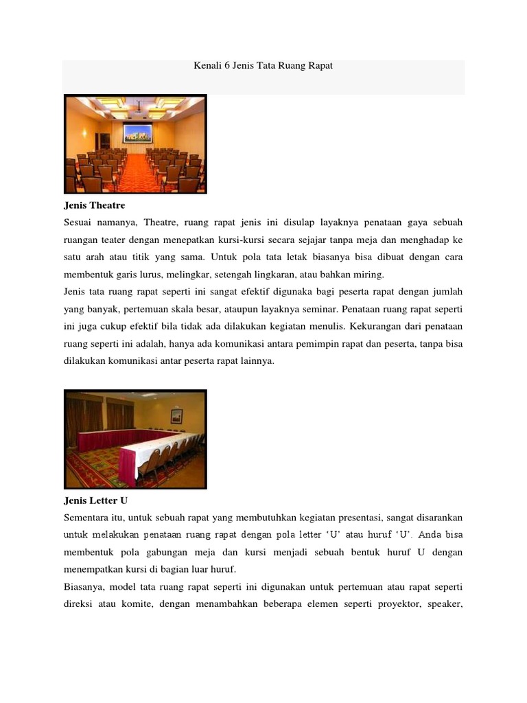 Kenali 6 Jenis Tata Ruang Rapat | PDF