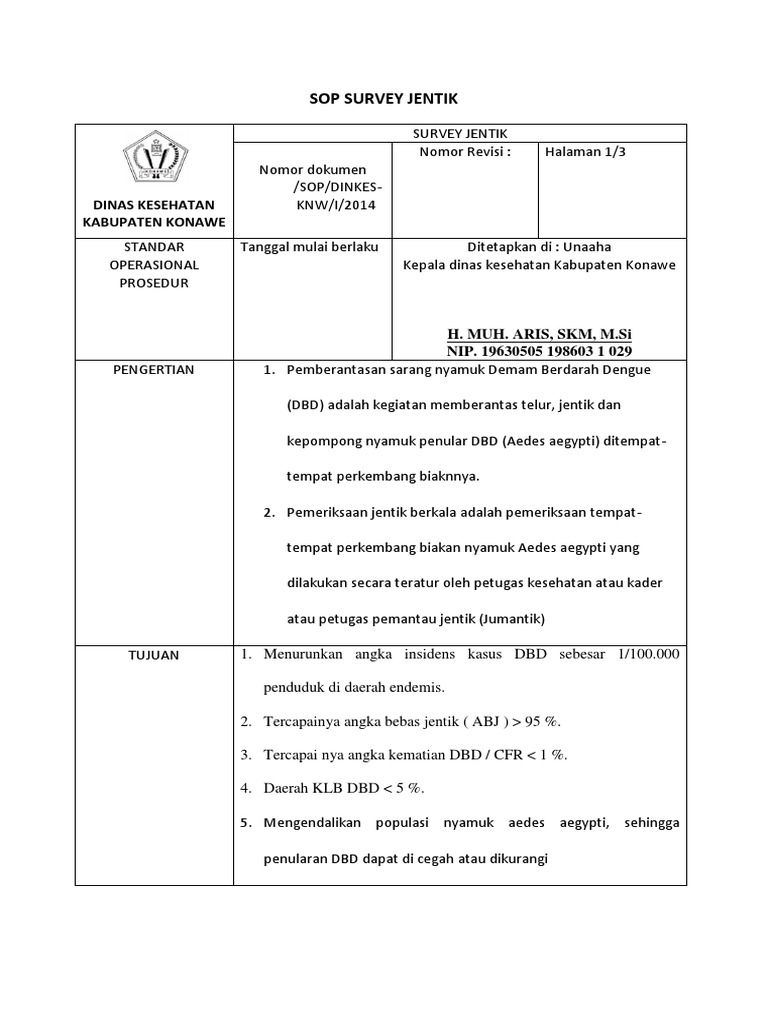 Sop Survey Jentik | PDF