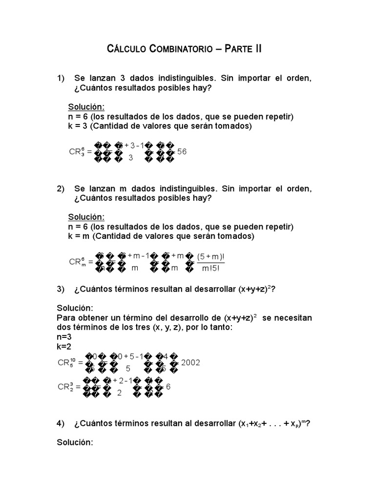 Calculo Combinatorio | PDF | Matemáticas Aplicadas | Enseñanza de ...
