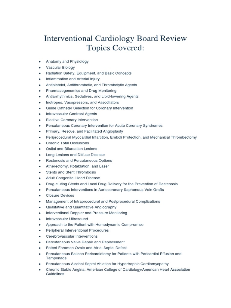 ABIM | PDF | Percutaneous Coronary Intervention | Cardiology