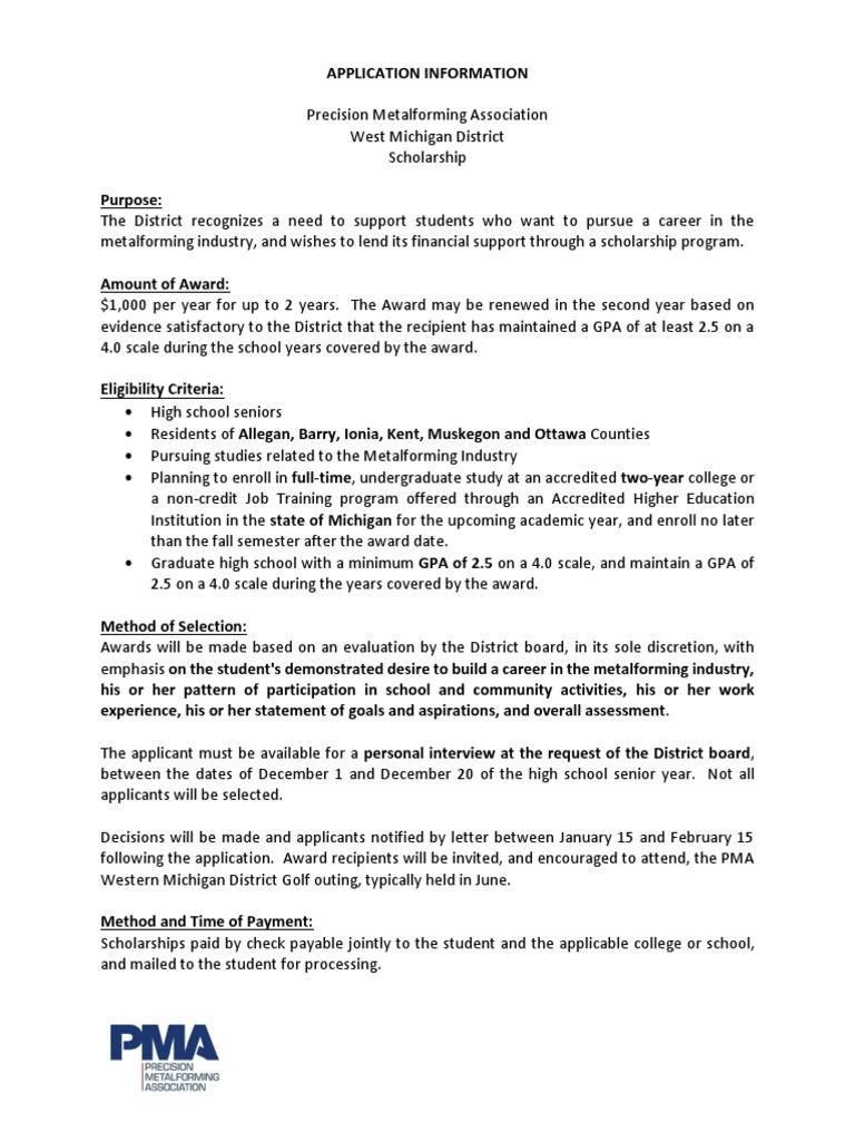 Pma Scholarship Application | PDF | Graduate School | Academia
