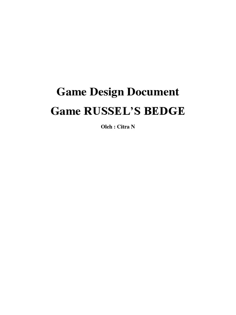 Contoh Dokumen Desain Game Edukasi | PDF