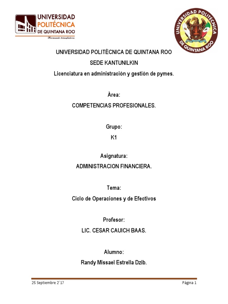 EJERCICIO CICLO OPERATIVO Y EFECTIVO Randy Estrella Dzib | PDF ...