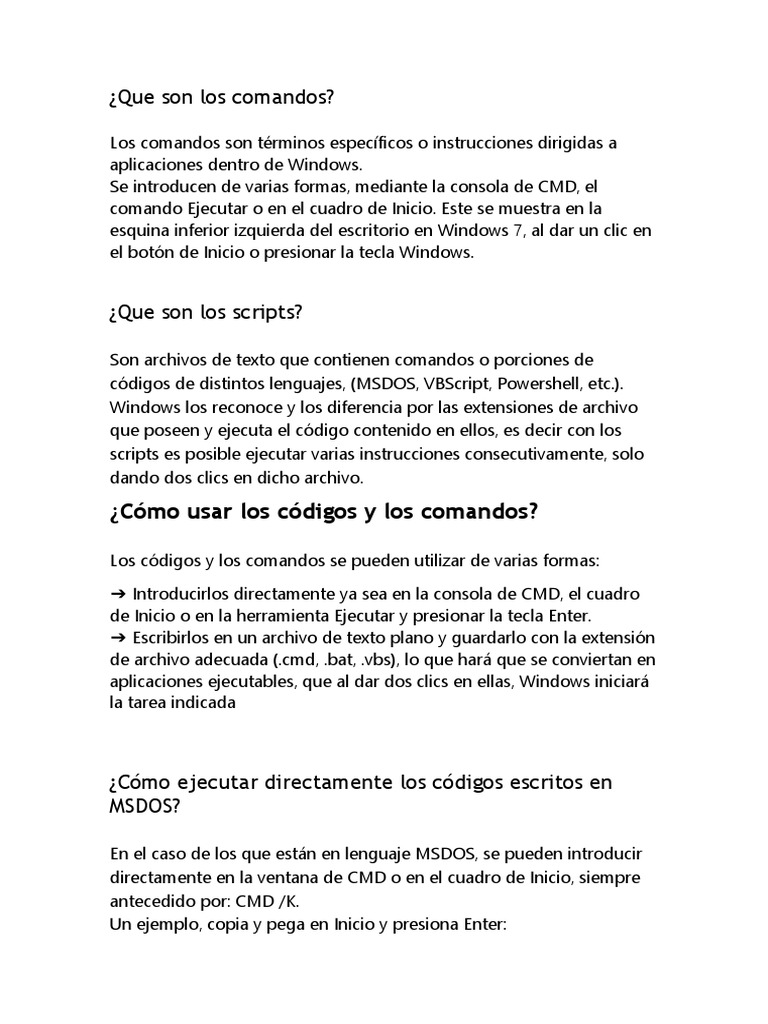 Que Son Los Comandos BAT | PDF | Red de arquitectura | Microsoft Windows