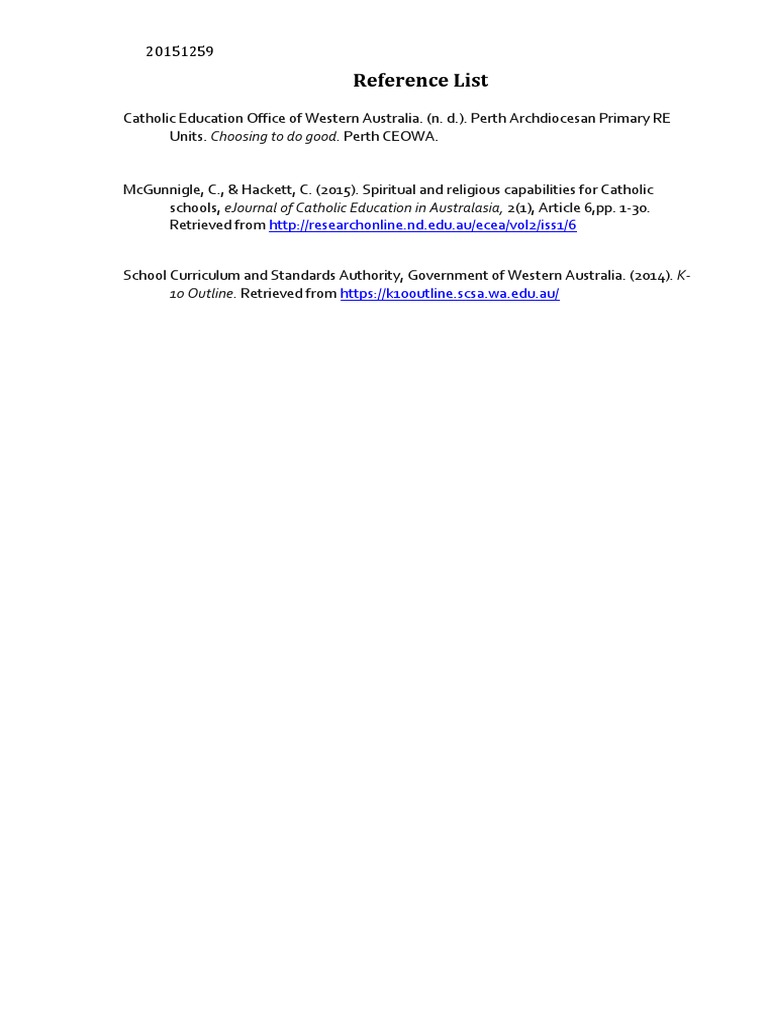 Reference List | PDF