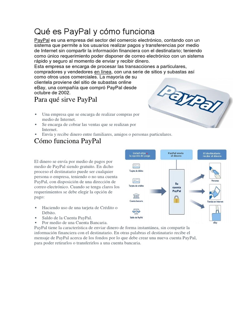 Qué Es PayPal y Cómo Funciona | PDF | Pay Pal | Industrias de servicio