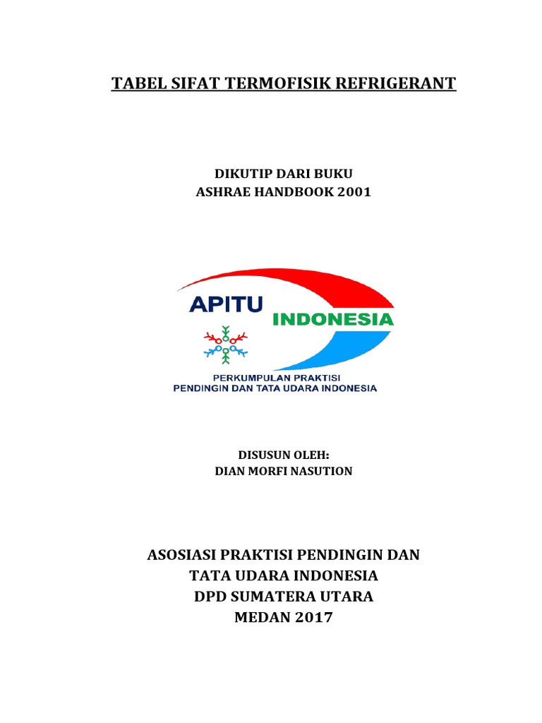 Tabel Sifat Termofisik Refrigerant | PDF