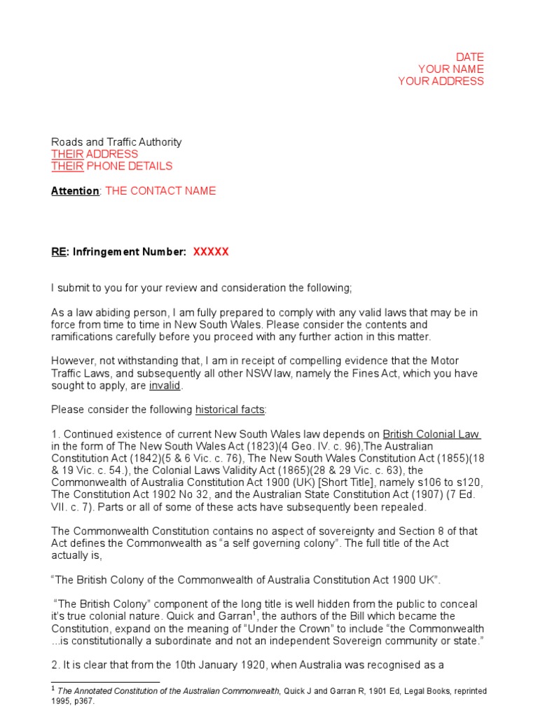 RTA Letter | PDF | Parliament Of The United Kingdom | Act Of Parliament
