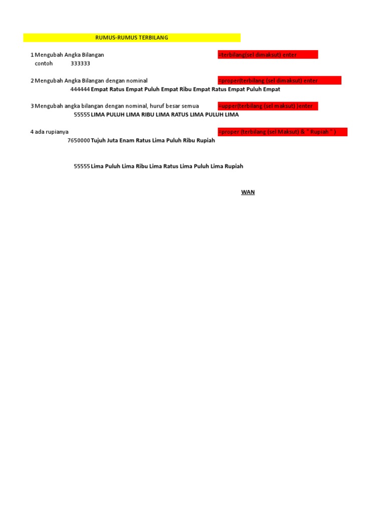 Rumus Terbilang | PDF