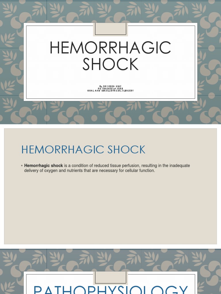 Hemorrhage Shock | PDF | Shock (Circulatory) | Bleeding