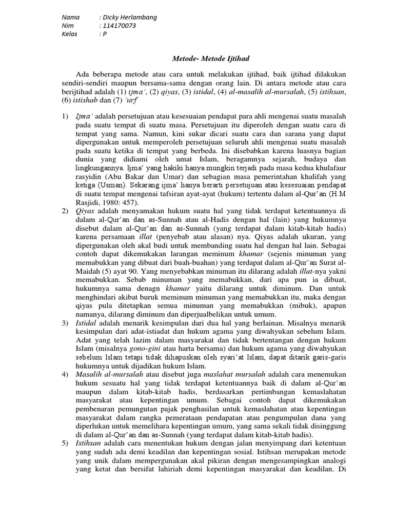 Metode Metode Ijtihad | PDF