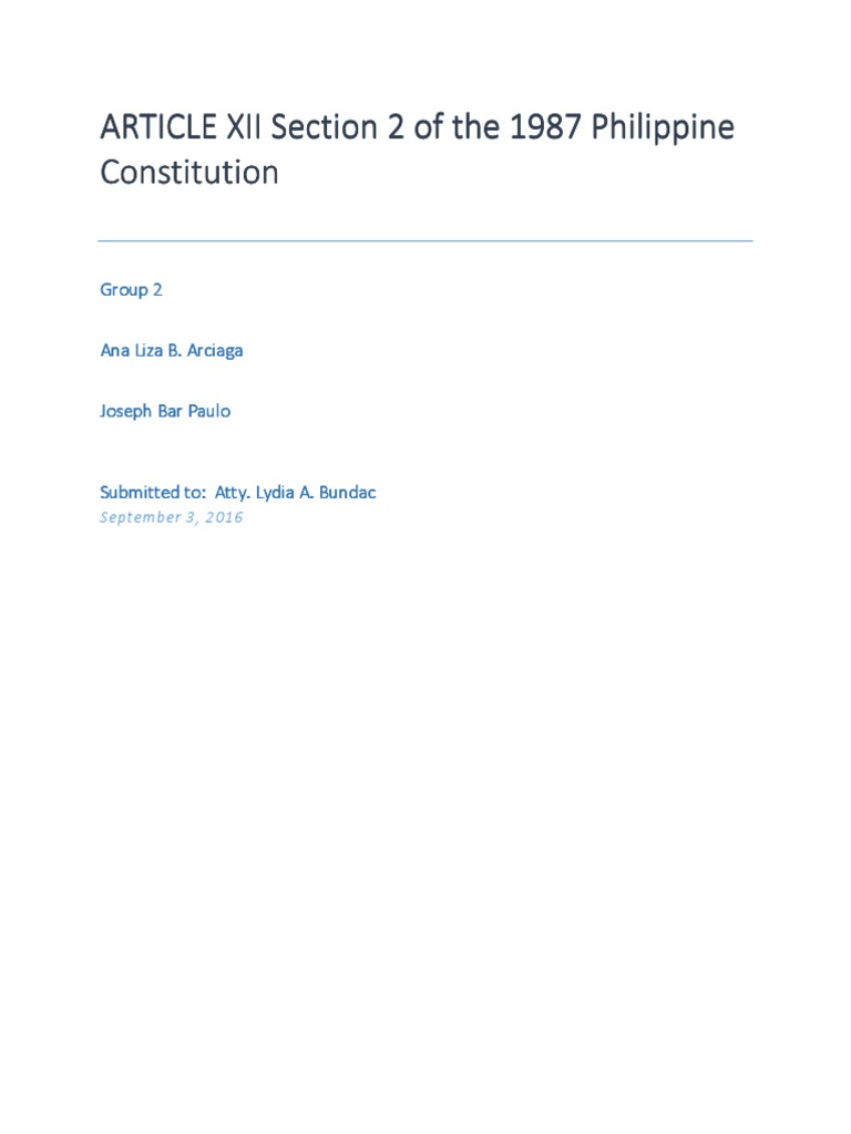 Microsoft Word - ARTICLE XII Section 2 of The 1987 Philippine ...