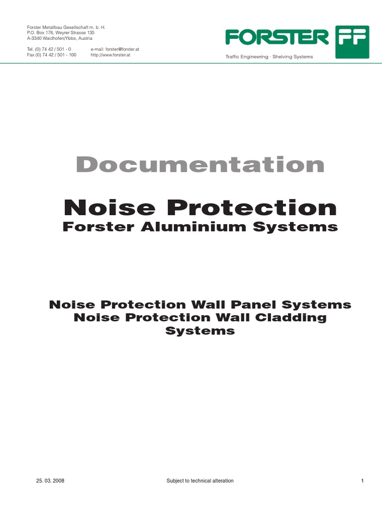 Forster Noise Protection Systems Overview | PDF | Noise | Waves