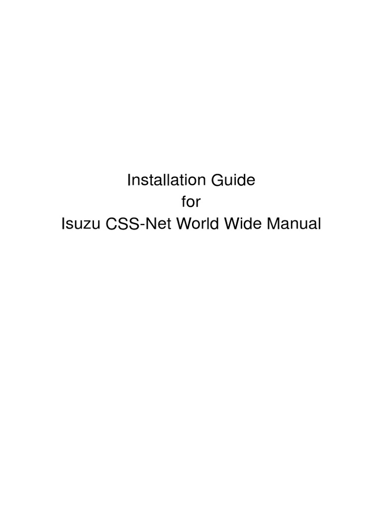 Isuzu CSS-Net Installation Guide | PDF | Internet Explorer | Windows 10