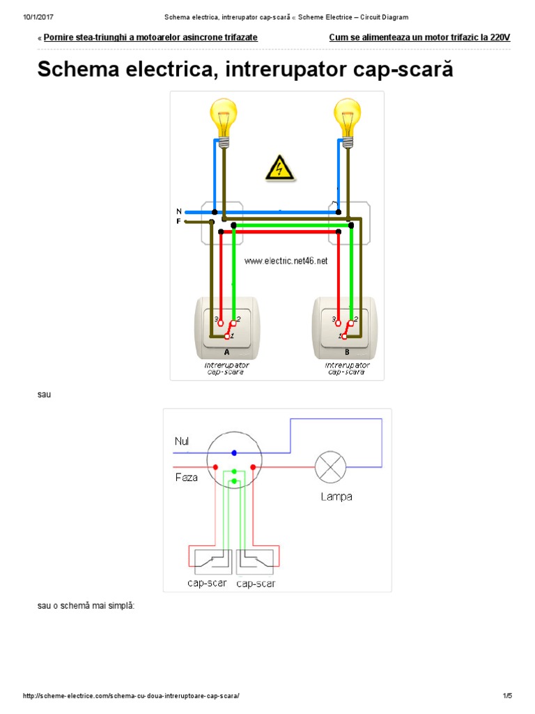 Schema Electrica, Intrerupator Cap-Scară Scheme Electrice - Circuit ...