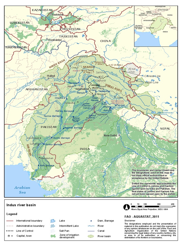 Indus Map Detailed | PDF | Indus River | Environment