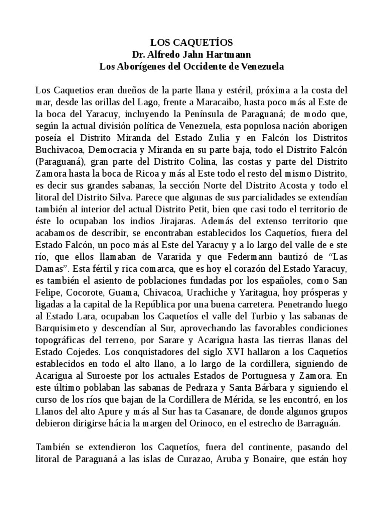 Los Caquetios | PDF | Conquistador | Gente indígena