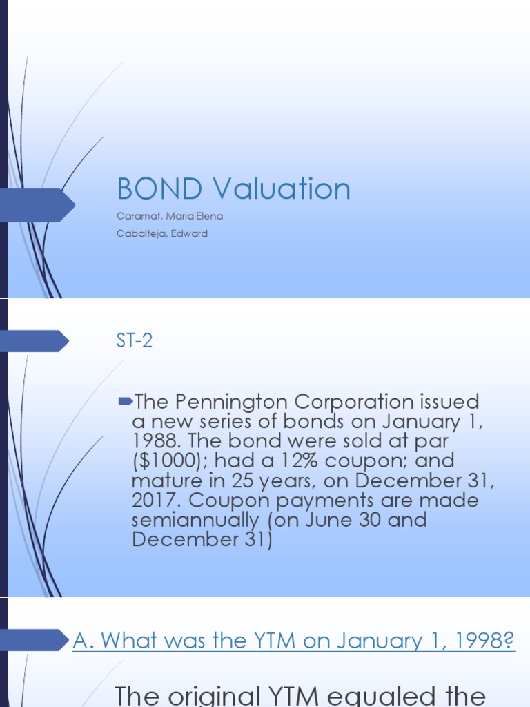 BOND Valuation | Bonds (Finance) | Yield (Finance)