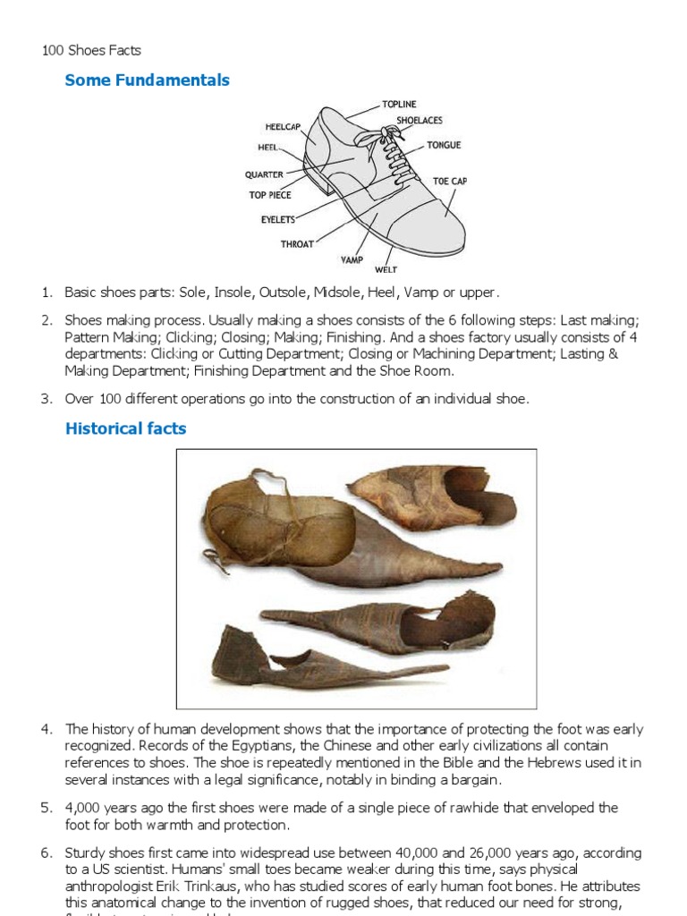 100 Shoes Facts | PDF | Shoe | Boot