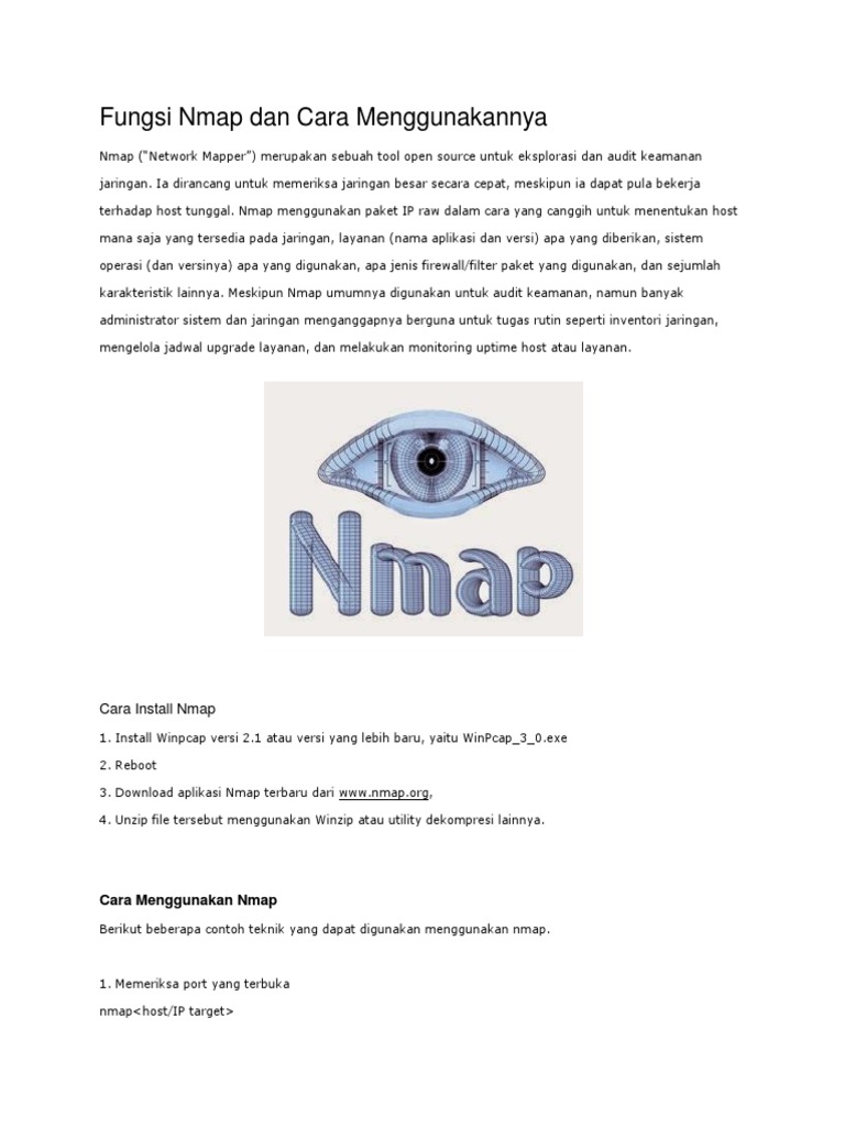 Fungsi Nmap Dan Cara Menggunakannya | PDF