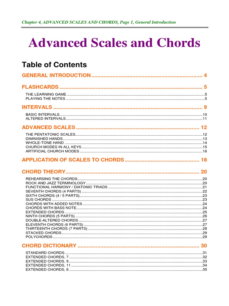 Advanced Scales and Chords | PDF | Chord (Music) | Mode (Music)