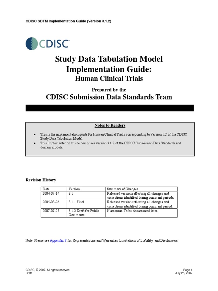 SDTMIG v3.1.2 Draft For Public Comment PDF | PDF | Information Science ...