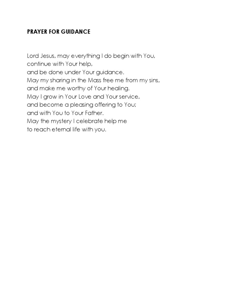 Prayer for Divine Guidance and Healing | PDF | Religion & Spirituality