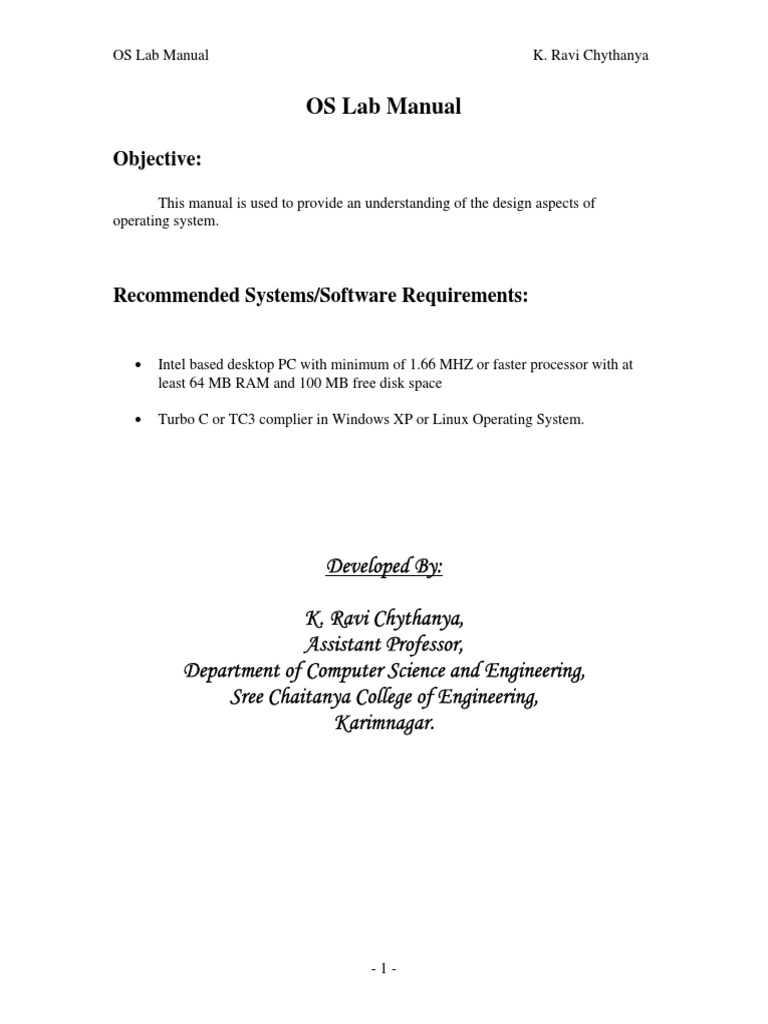 OS Lab Manual | PDF | Scheduling (Computing) | Operating System