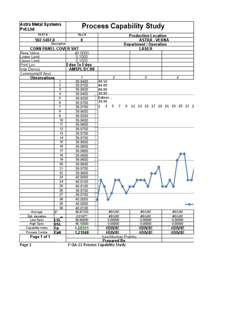 F-QA-11 Process Capability Study | PDF | Computing And Information Technology