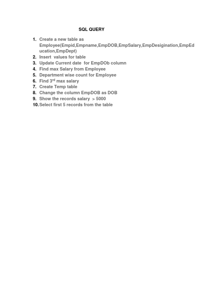 A Guide to Common SQL Queries for Employee Data Management and Analysis ...