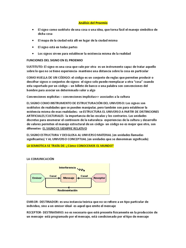 El Signo - Proemio y Comunicacion | PDF | Comunicación | Información