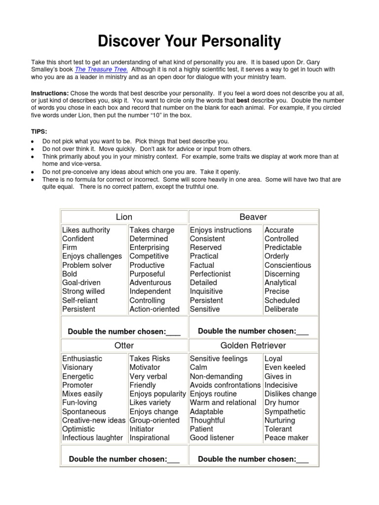 Discover Your Personality: Lion Beaver | PDF | Motivation | Motivational