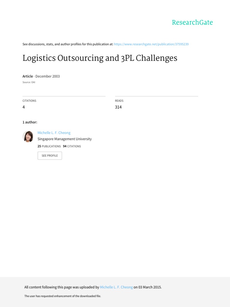 3pl Logistics | PDF | Logistics | Supply Chain