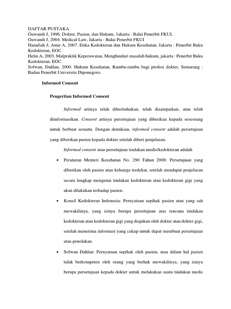 Panduan Informed Consent dalam Kedokteran | PDF | Pengembangan Diri ...