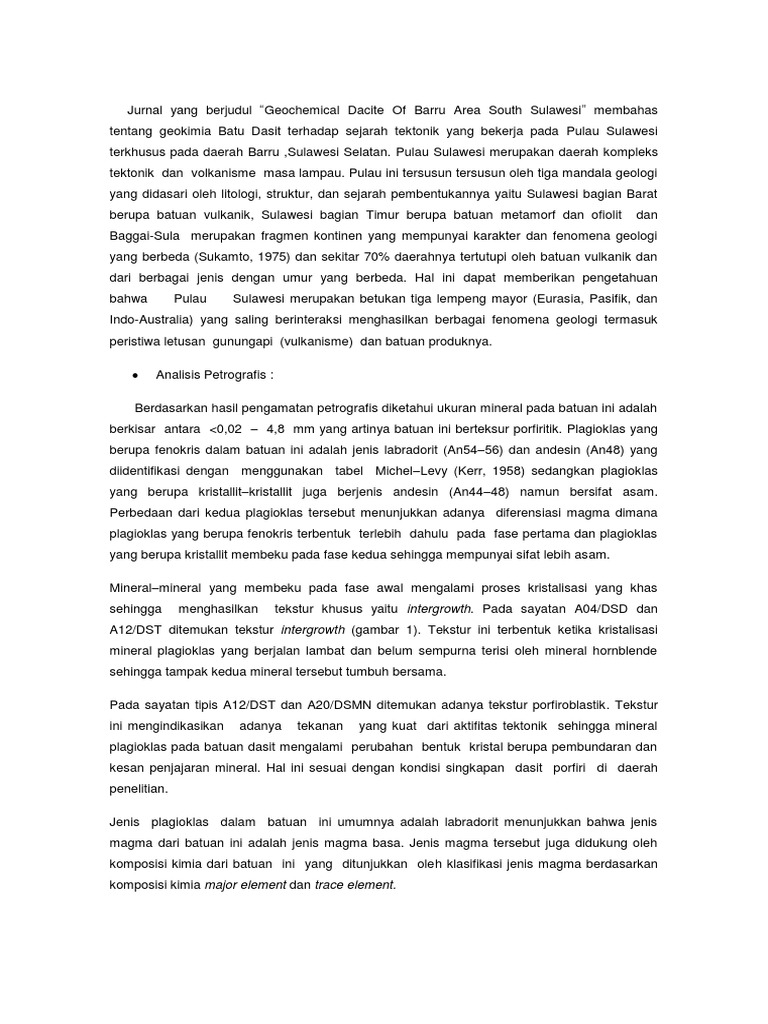 Geokimia Batu Dasit | PDF
