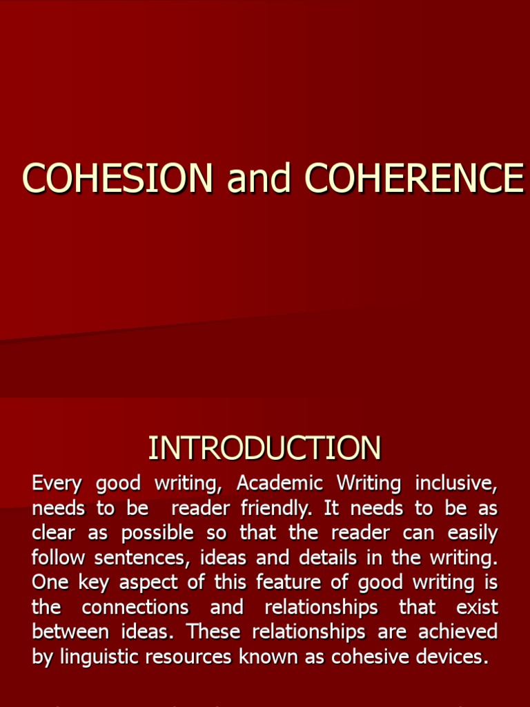 Cohesion and Coherence | PDF | Grammar | Semiotics