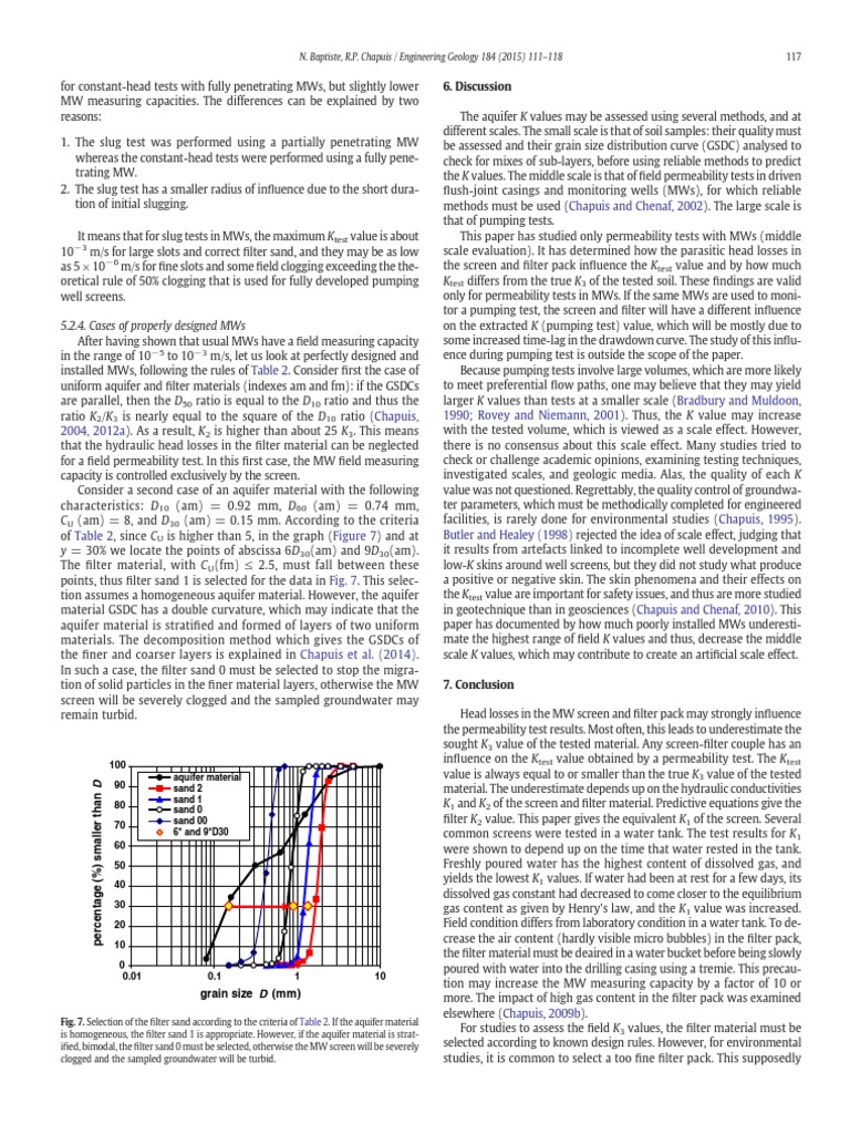 Chapuis and Chenaf, 2002: Test 3 6 Test Test 3 | PDF | Aquifer ...