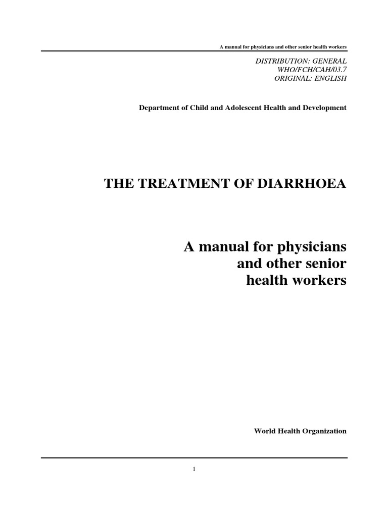 WHO - Treatment of Diarrhea PDF | PDF