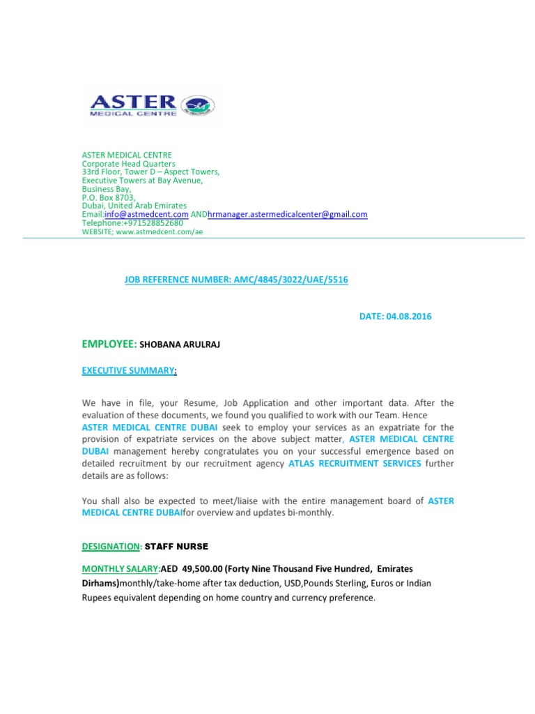 Letter 2 | PDF | United Arab Emirates | Employment