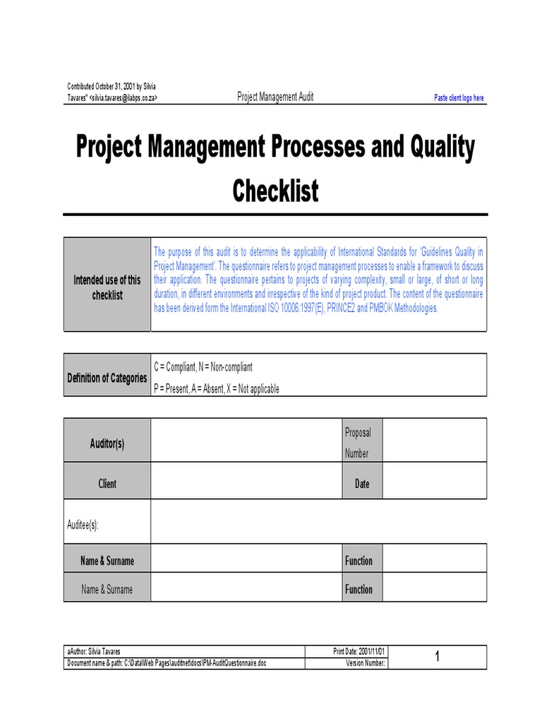 PM Management audit-ISO-10006 PDF | PDF | Project Management | C (Programming Language)
