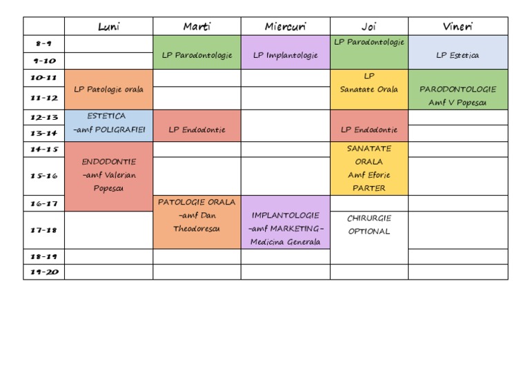 Luni Marti Miercuri Joi Vineri | PDF
