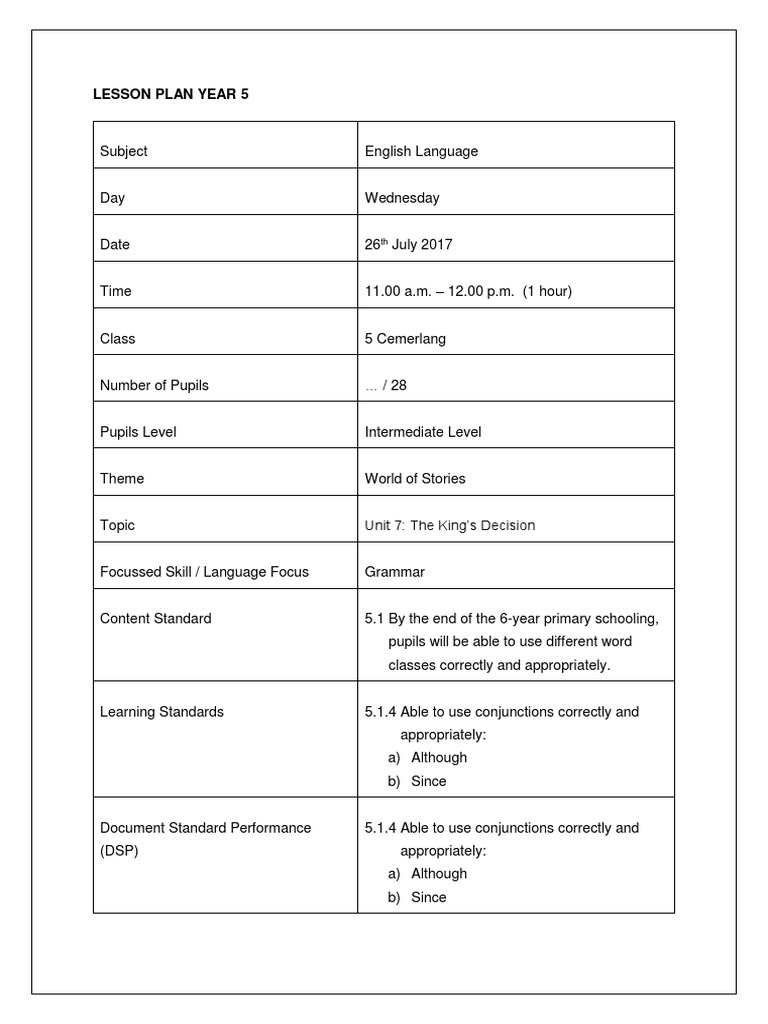Lesson Plan Year Unit 7 | PDF | Lesson Plan | Teachers