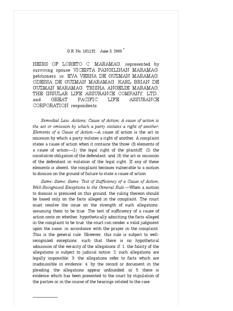 Heirs of Loreto Maramag Vs Eva Verna de Guzman Maramag | PDF ...