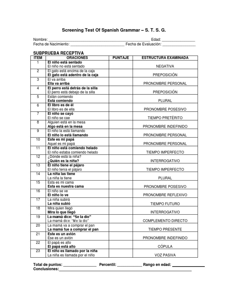 Protocolo STSG | PDF | Pronombre | Sintaxis