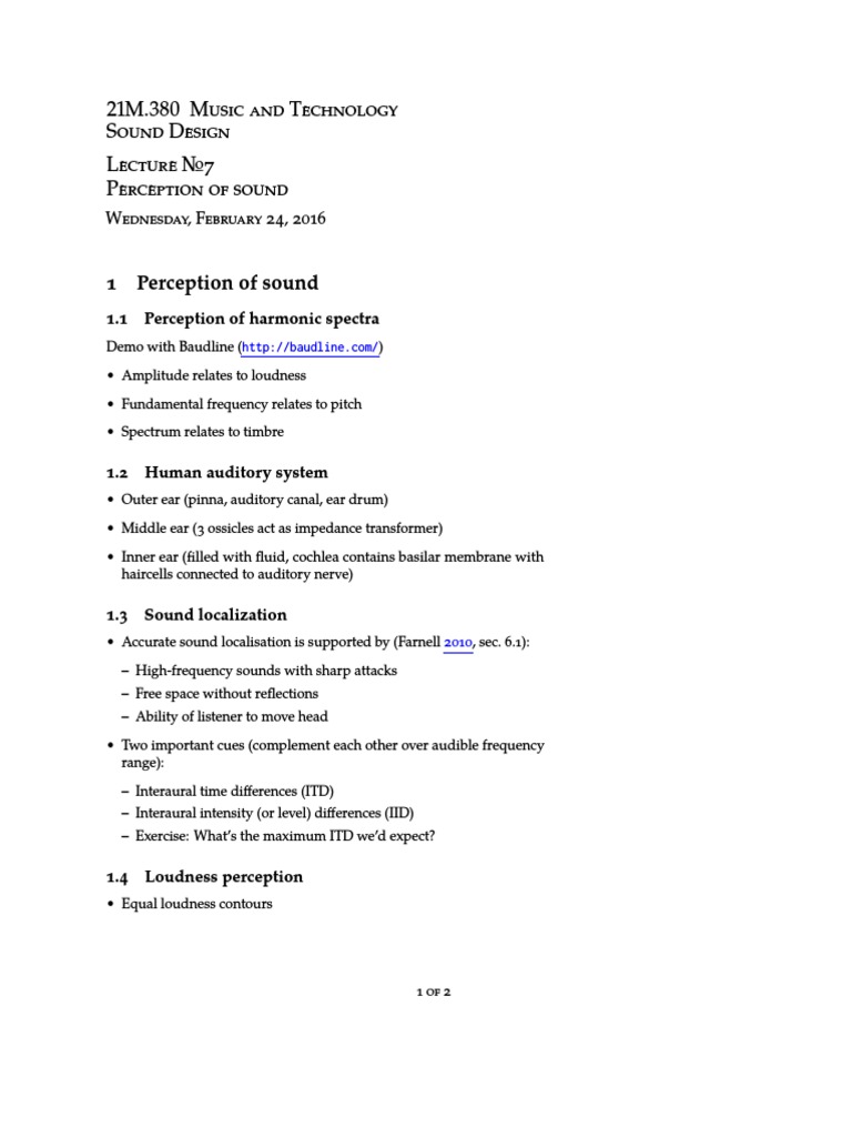 Perception of Sound: An Exploration of the Human Auditory System and ...